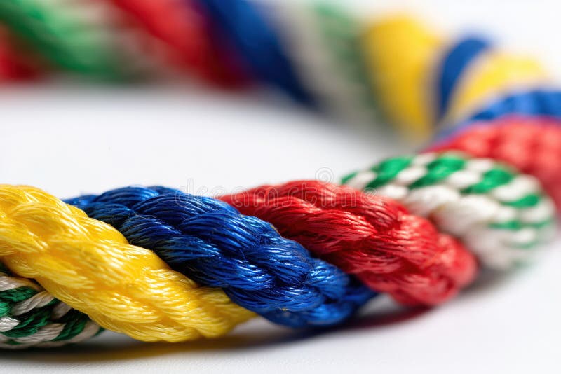 Close Up of a Multicolored Braided Rope Stock Illustration ...