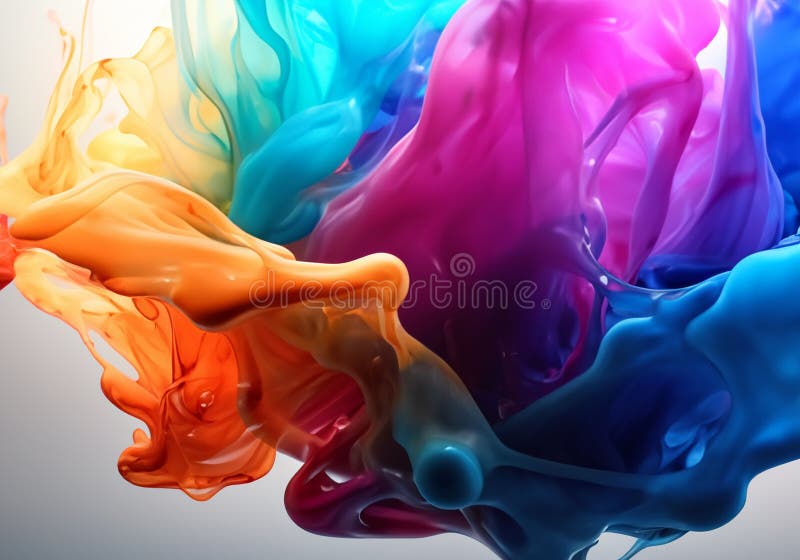 Multicolored Ink Drop Swirling in Water Stock Illustration ...