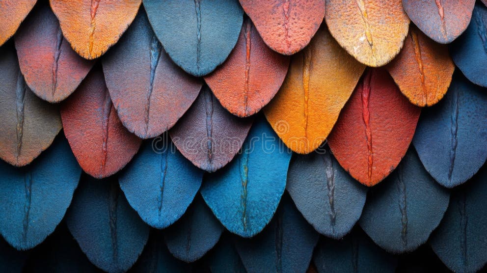 Close-up of Multicolored Leather Scales Stock Illustration ...