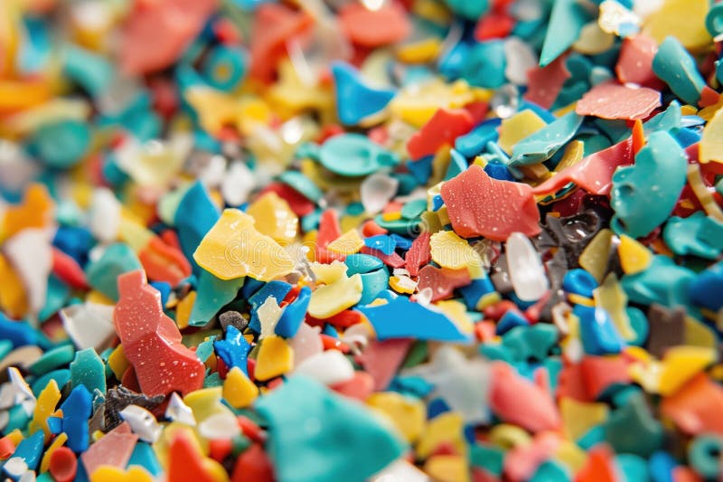 Close-up of Multicolored Microplastic Fragments Stock Image - Image of ...