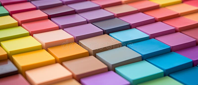 Close Up of a Multicolored Pattern of Cubes Stock Illustration ...
