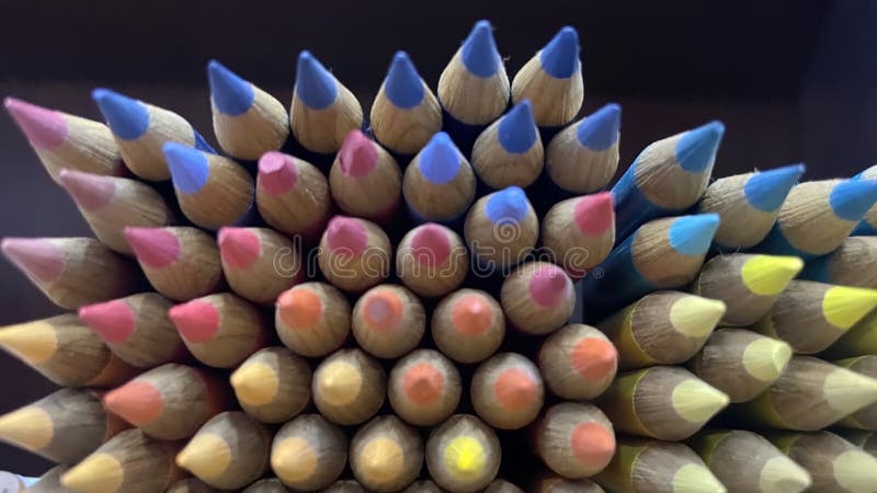 Close Up Multicolored Pencils in Display Stand Stock Photo - Image of ...