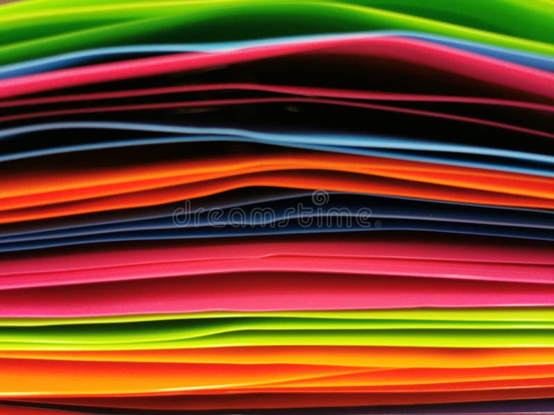 Close Up Multicolored Plastic File Folders Background Stock Photo ...