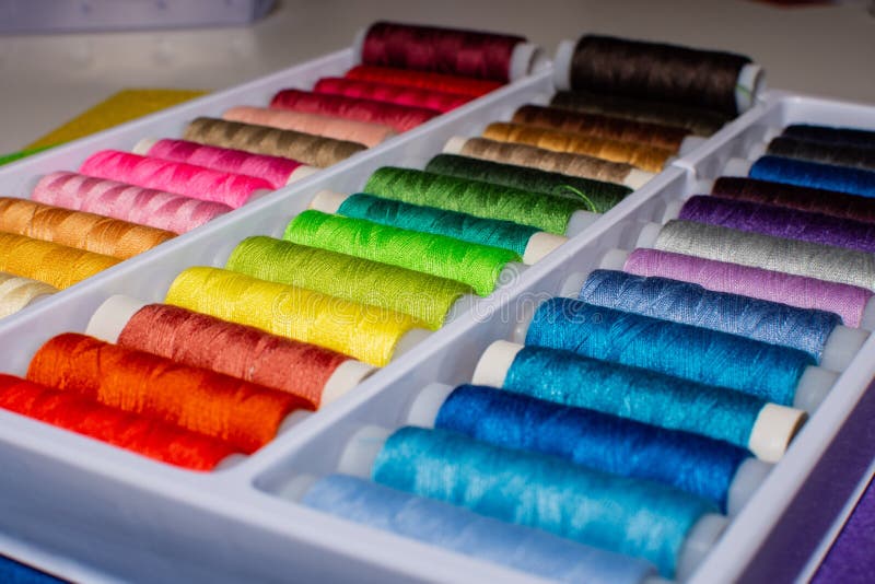 Close-up Multicolored Sewing Threads. Multicolored Background Stock ... Close-up Multicolored Sewing Threads. Multicolored Background Stock ...