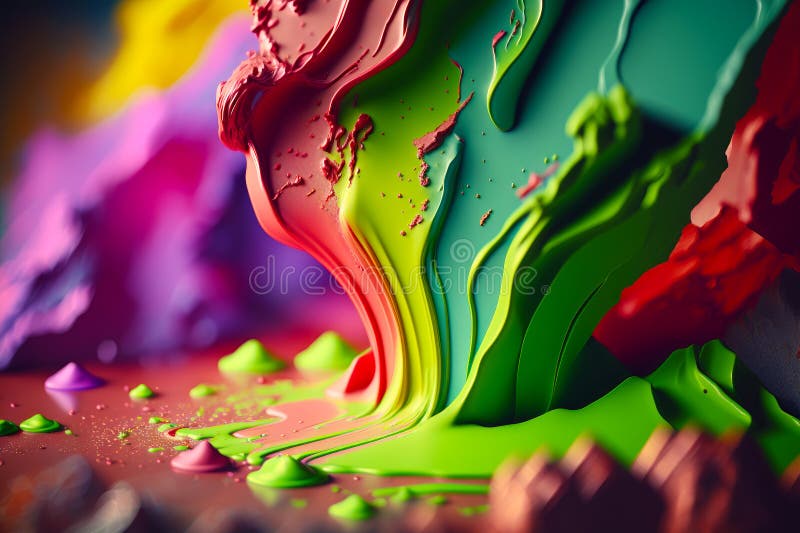 Close Up of Multicolored Substance with Lots of Paint Splattered on it ... Close Up of Multicolored Substance with Lots of Paint Splattered on it ...