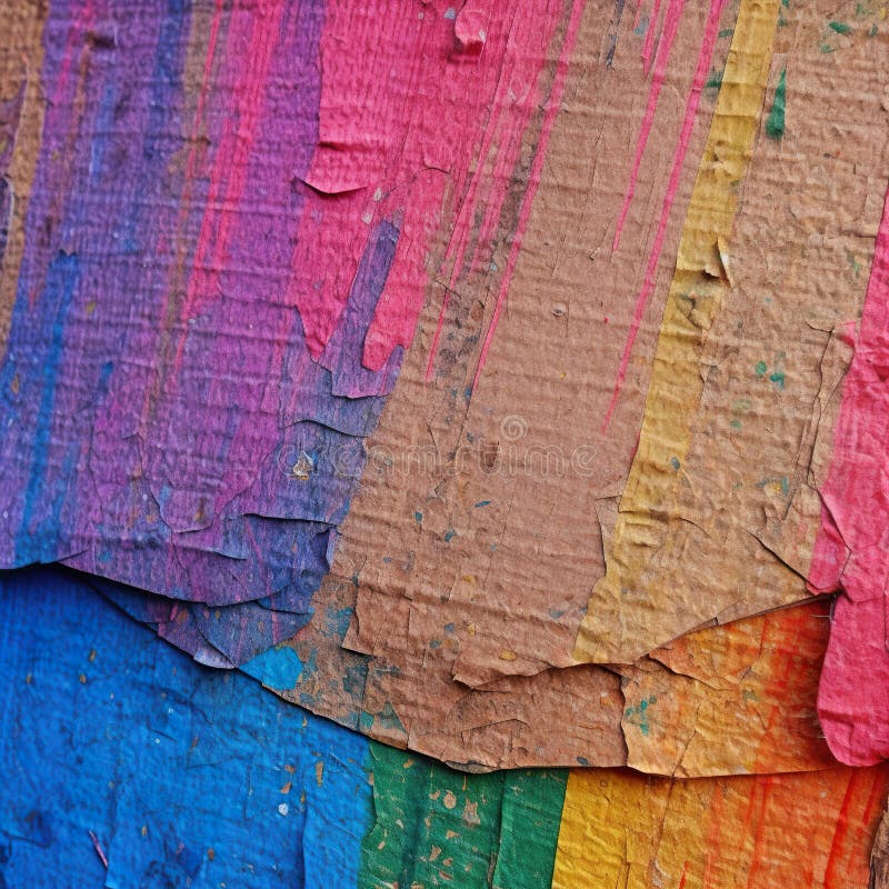 A Close Up of a Multicolored Wall with Peeling Paint. Generative AI ...