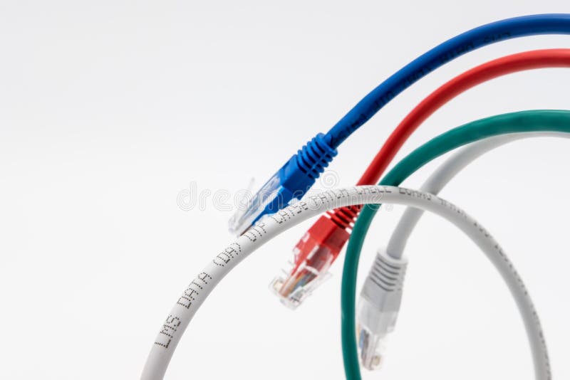 Close-up of Multicoloured Ethernet Networking Patch Leads Showing ...