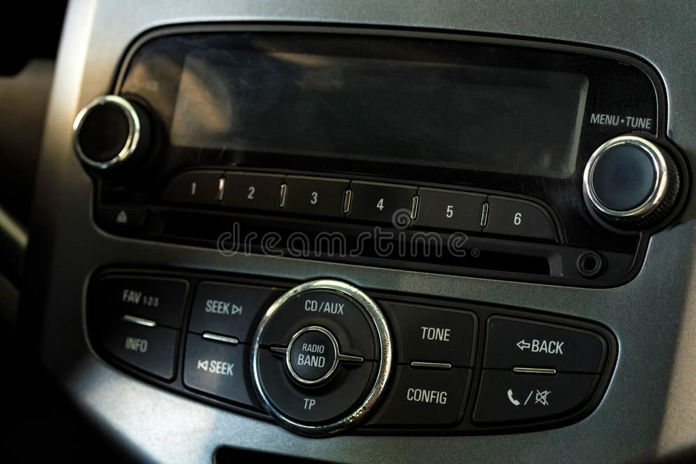 Modern Car Multimedia Control Panel Close Up Stock Image - Image of ...