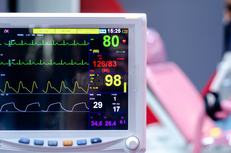 Close-up of Multiparameter Patient Monitor Stock Photo - Image of ...