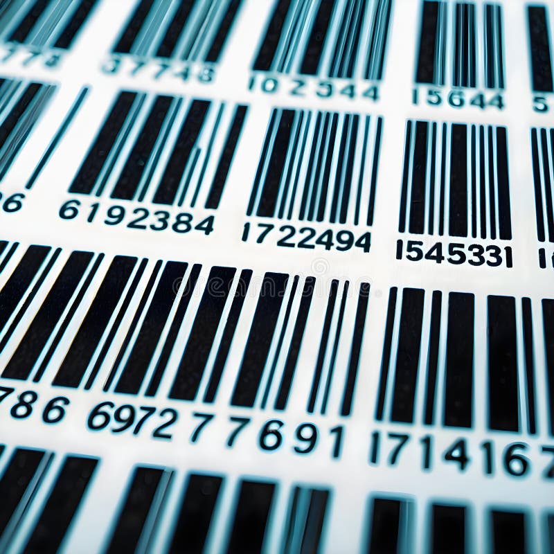 Close-up of Multiple Barcodes on a White Surface Stock Illustration ...