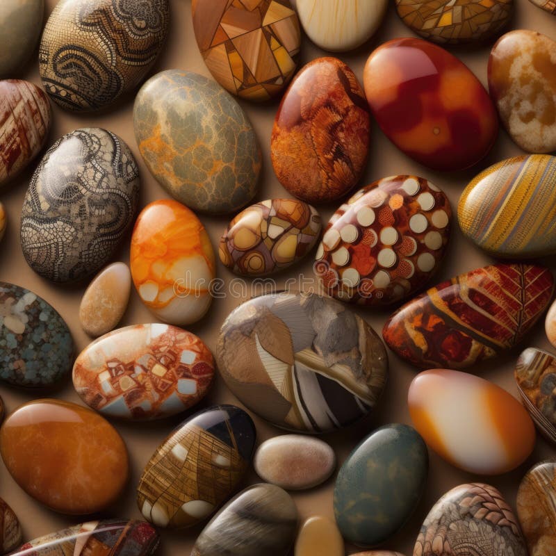 Close Up of Multiple Colorful Gemstones with Pattern Created Using ...