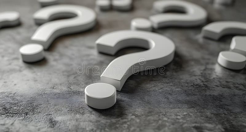Close-up of Multiple 3D Question Marks Textured Dark Surface, Abstract ...