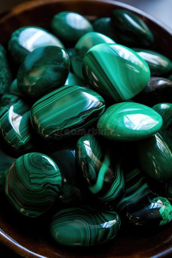 Close Up of Multiple Green Gemstones with Pattern Created Using ...