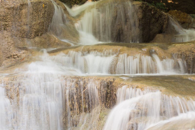 Close Up Multiple Layer Waterfalls Stock Photo - Image of forest ...