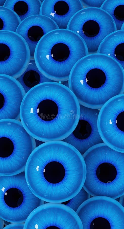 Close-up of Multiple Vibrant Blue Eyes with Detailed Irises and Pupils ...