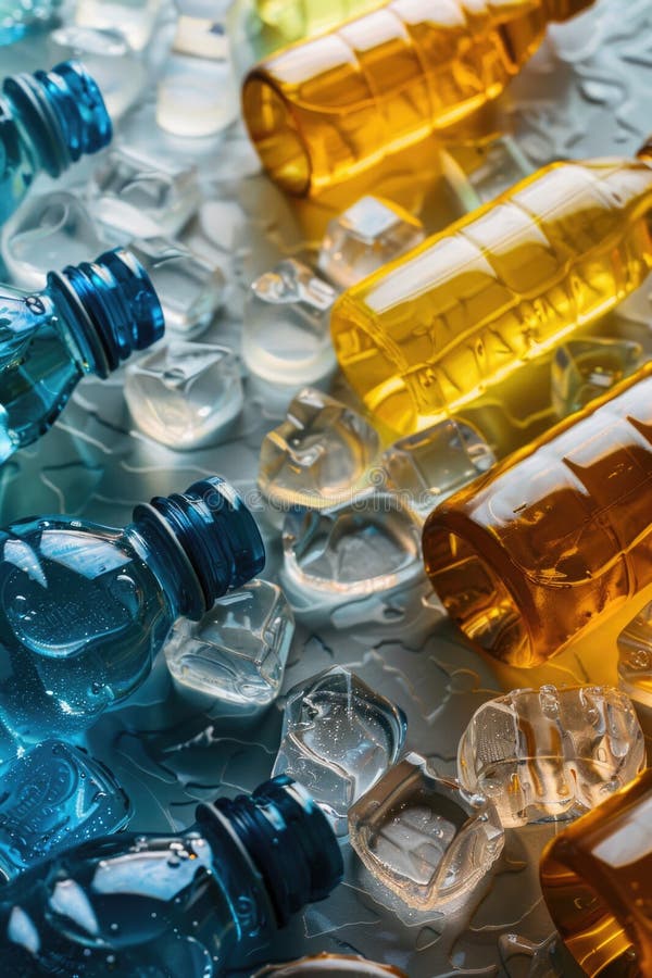 Close Up of Multiple Water Bottles on a Table. Great for Hydration ...
