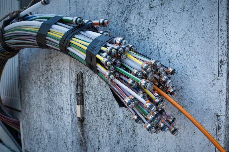 Close-up of Multiple Wires Connected To a Wall Editorial Stock Photo ...