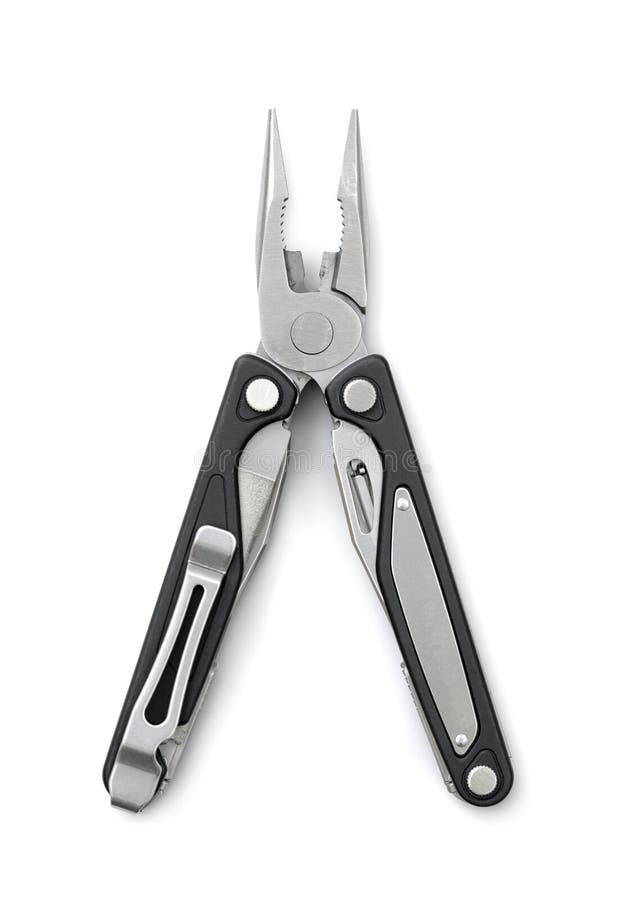 Close-up Multitool Isolated on White Background Stock Photo - Image of ...