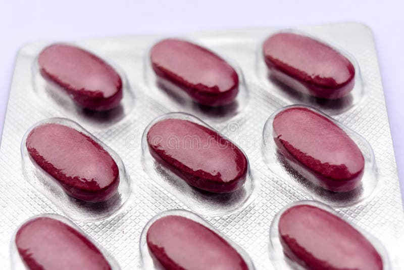 Close Up of Multivitamin Suplements Tablets Strips Isolated on White ...