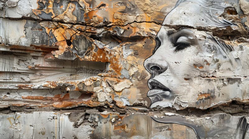 A Close-up of a Mural Where the Effects of Erosion are Turned into Art ...