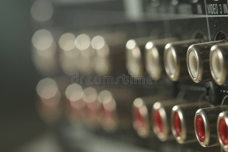 Close Up of of Music Amplifier Back Panel Stock Image - Image of design ...