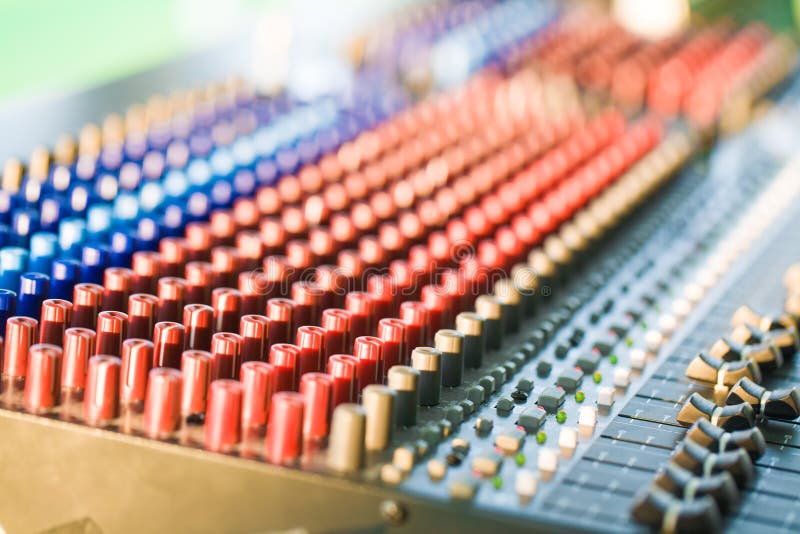 Close-up of Music Controls Buttons of Studio Mixer Stock Image - Image ...