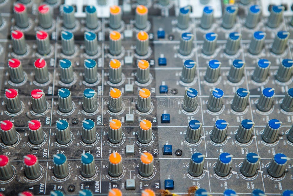 Close-up of Music Mixer Button, Setting Volume Adjustment Tools Stock ...