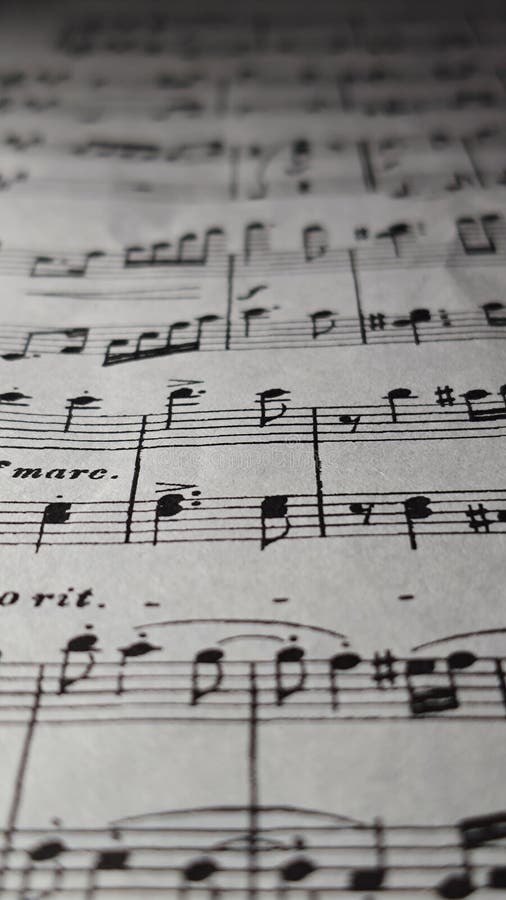 Close-up of Music Notation on a Paper Sheet for Composing Stock Photo ...