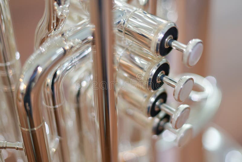 Close-up of Musical Instrument Buttons BRASS INSTRUMENT Stock Photo ...