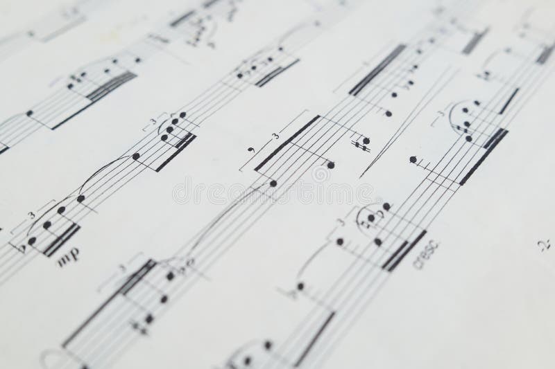 Close Up of Musical Notation and Musical Notes on a Sheet of Paper ...