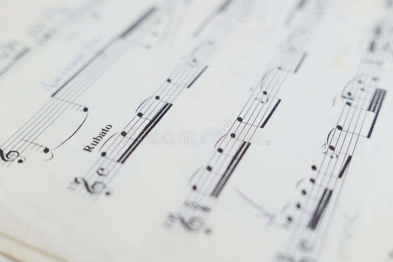 Close Up of Musical Notation and Musical Notes on a Sheet of Paper ...