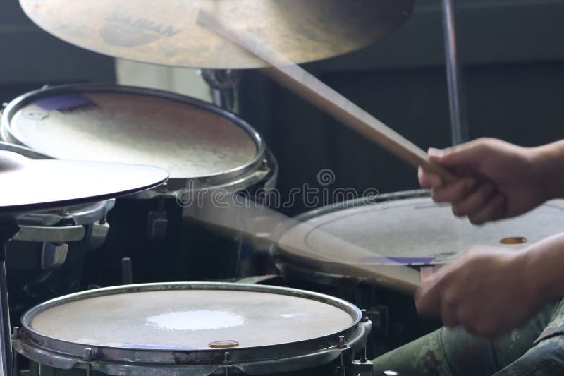 Close-up of Musician Playing Drums on Stage Stock Photo - Image of performance, music: 332841086