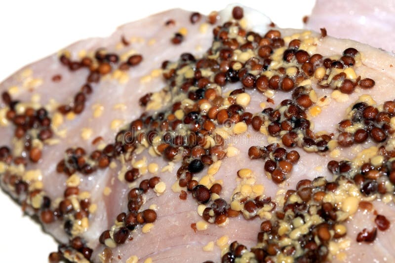 Close Up Mustard Seed Dressing Cooked Gammon Ham Stock Photos - Free ...