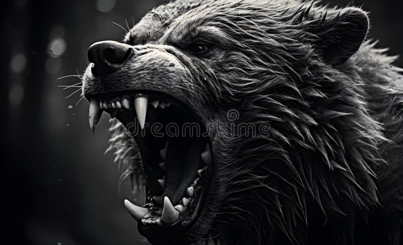 Close-up of the Muzzle of an Angry Bear. Concept Stock Illustration ...