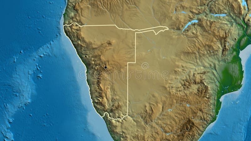Shape of Namibia. Outlined. Physical. Stock Illustration - Illustration ...
