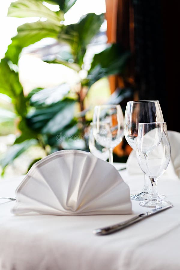 Close Up of Napkin on Table Set Stock Image - Image of white, table ...