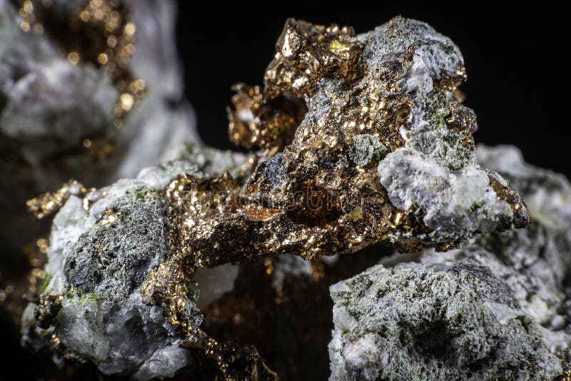 Close Up of Native Copper Integrated in a Rock Stock Image - Image of ...