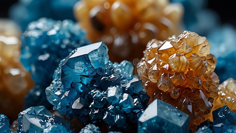 Uncut Gemstones on Natural Rock Matrix Stock Illustration ...