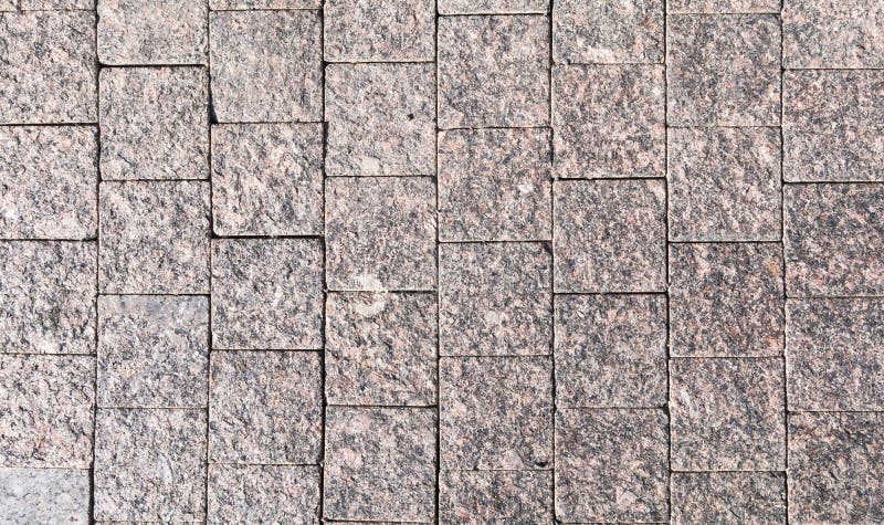 Decorative Facing, Made of a Scabrous Gray Granite Plates with a ...