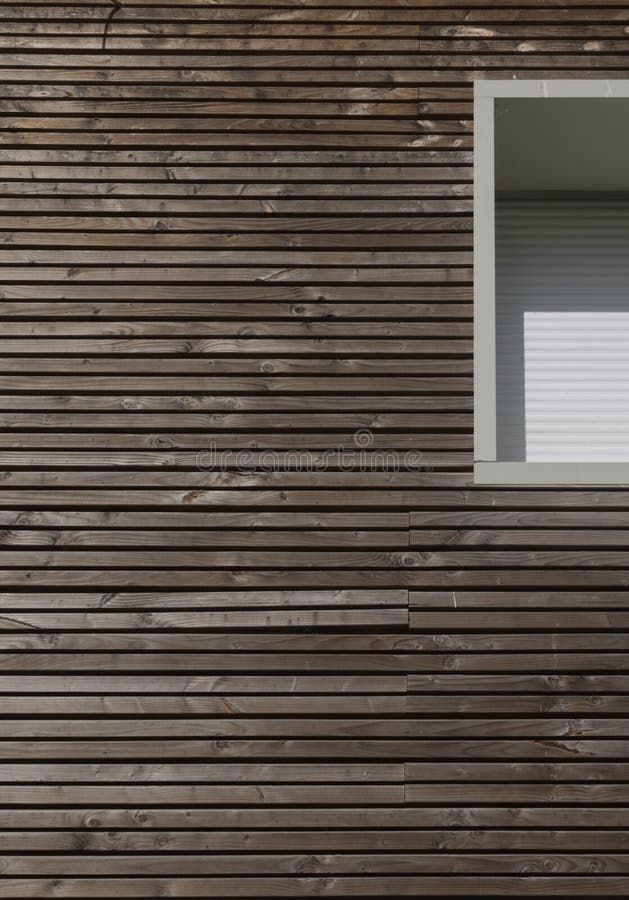 Close-up of a Wood Cladding of a Building Stock Image - Image of wall ...
