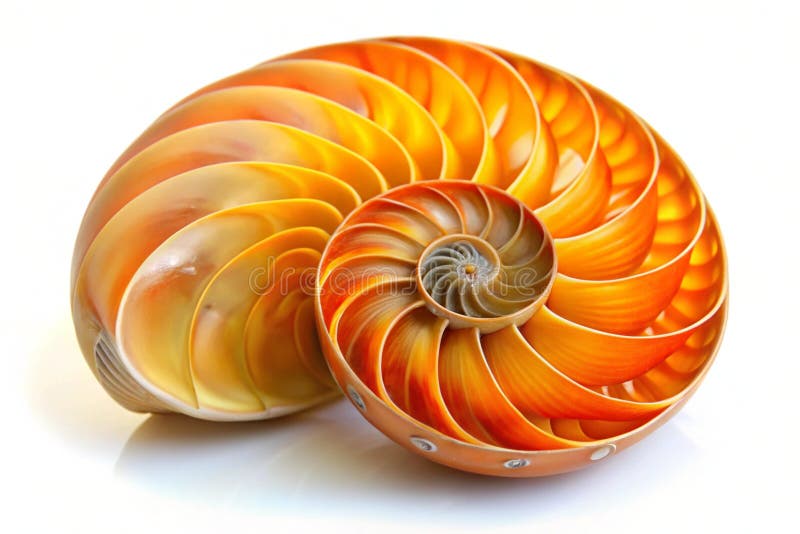 Close-up of Nautilus Orange Shell Stock Illustration - Illustration of ...