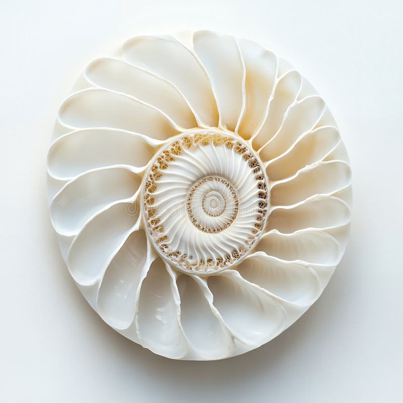 Closeup of a Nautilus Shell with Its Intricate Spiral Pattern Stock ...