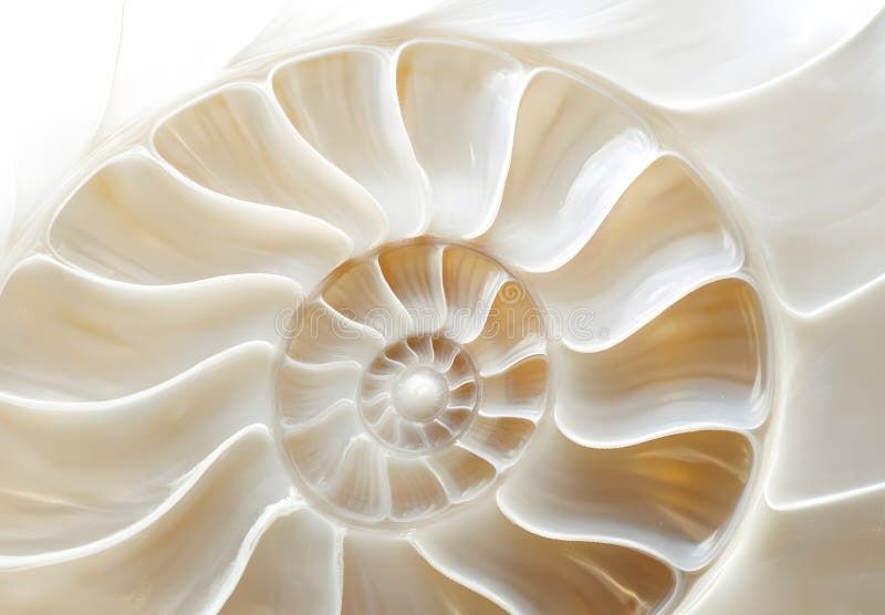 Close Up Nautilus Shell Spiral Pattern Stock Illustration ...