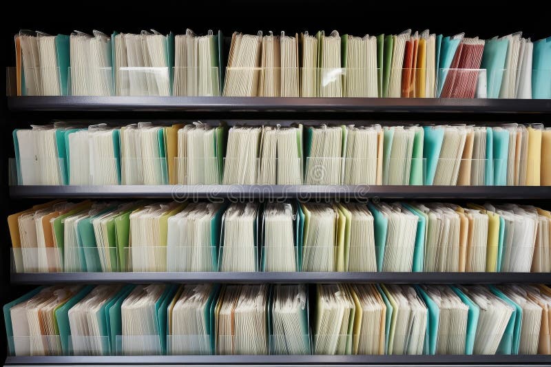 Close-up of a Neat and Orderly Documentation Filing System Stock ...