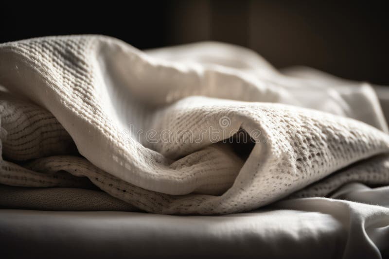 Close-up of Neatly Folded Laundry, with Delicate Fabric and Fine ...