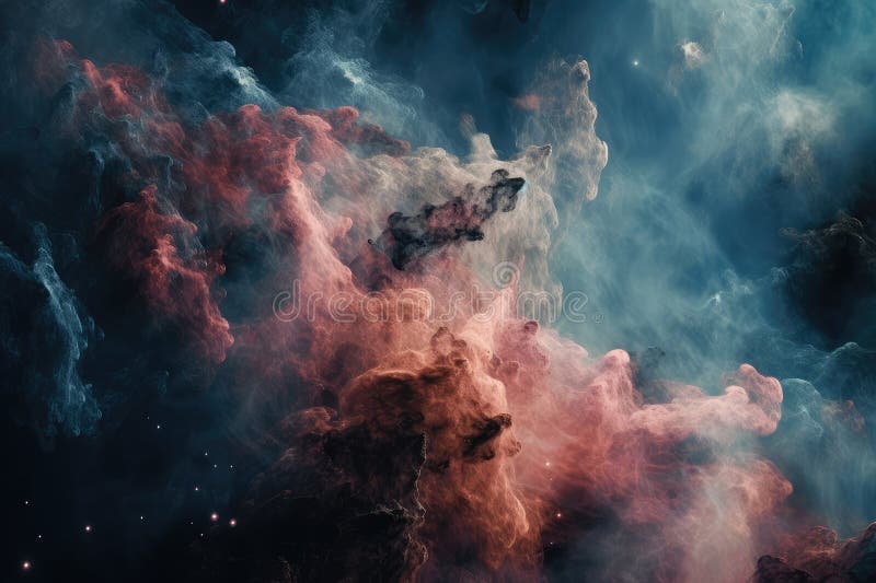 Close-up of Nebula with Stars and Dust Clouds in the Background Stock ...