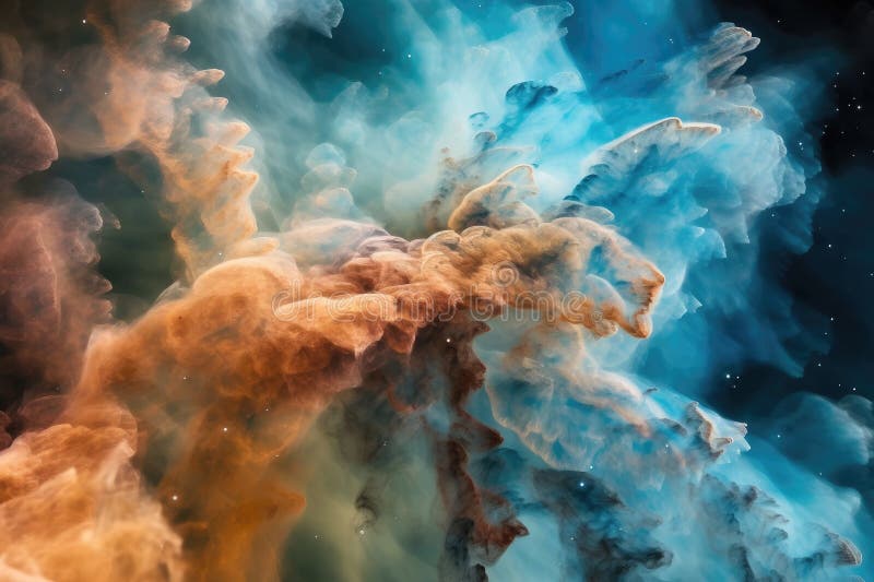 Close-up of Nebula with Swirling Clouds of Gas and Dust Stock ...