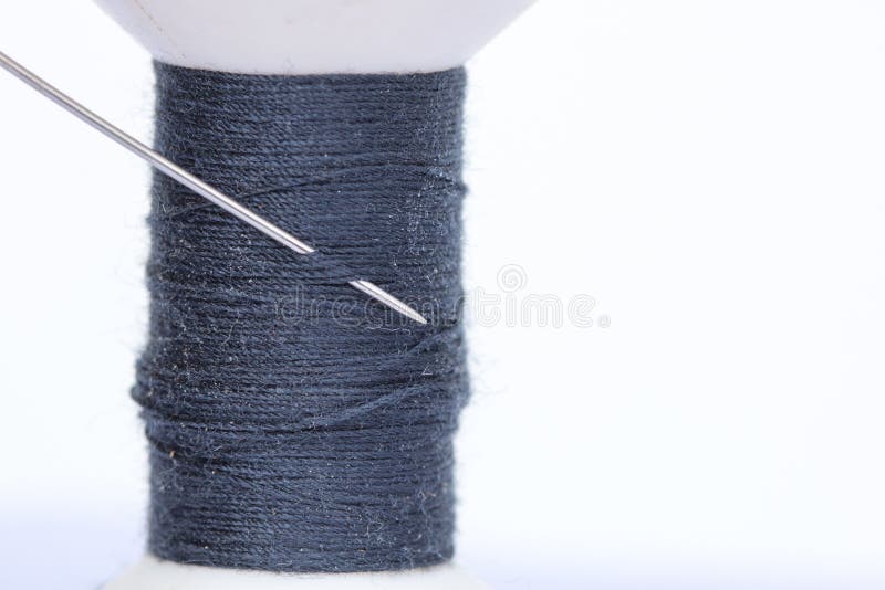 Close Up Needle and Thread on White Background Stock Photo - Image of ...