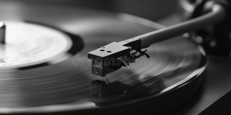 A Close-up of the Needle of a Turntable Touching Down on a Vinyl Record ...