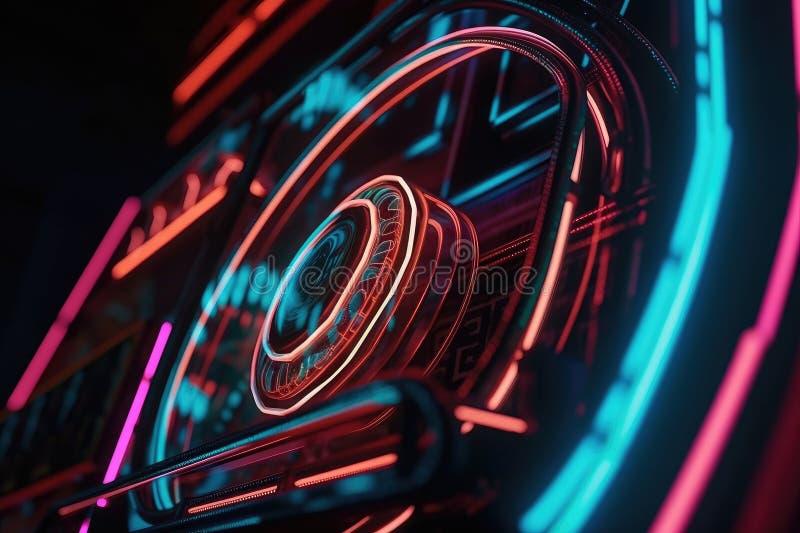 Close-up of Neon Frame Mockup with Intricate Details and Textures Stock ...